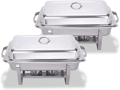 Brand new stainless steel twin pack chafing dishes 8.5 litre.: Amazon ...