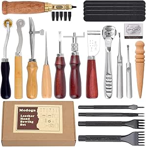 medoga Leather Working Tools 18 pcs Leather Carft Tools Kit Including ...
