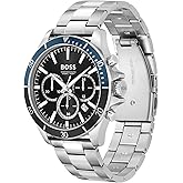 Hugo Boss Stainless Steel Champion Analog Black Dial Men's Watch ...