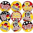 144 Super German Praise Words 30 mm Reward Stickers for School Teachers ...