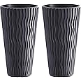 URBNLIVING Stunning Sandy Slim Large Plant Pot Flower Planters Indoor ...