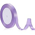3/8 Inches Solid Lavender Satin Ribbon, Purple Ribbon for Gift Wrapping ...