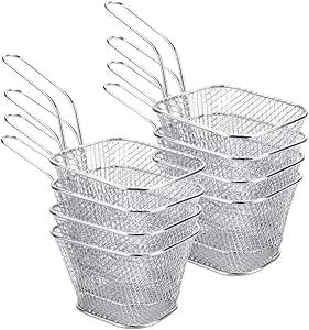 DECARETA Chip Serving Frying Baskets Mini Chip Baskets with Handle 8Pcs ...
