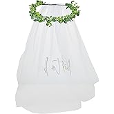 Ginger Ray 'Bride to Be' Hen Party Veil with Floral Crown Accessory ...