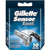 Gillette Sensor Excel Razor Blades for Men Pack of 10 Blades : Amazon ...