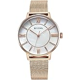 Titan Workwear Quartz Analog with Date White Dial Rose Gold Stainless ...