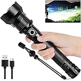 Sinvimes Rechargeable 900000 Lumens High Power LED Flashlight, XHP70.2 Tactical Flashlight with ...