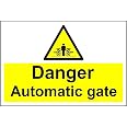 Danger Automatic Gate - Safety Sign - 3mm Aluminium sign 400mm x 300mm ...