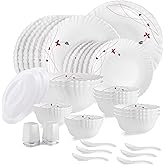 Cello Opalware Dazzle Series Lush Fiesta Dinner Set, 35 Units | Opal Glass Dinner Set for 6 ...