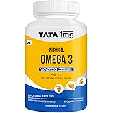 TATA 1MG Fish Oil Capsules with EPA (180mg) & DHA(120mg) for Hearth and ...