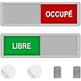 GlasFlength Panneaux de Porte LIBRE/OCCUPÉ avec 4 Adhésives Rondes, 17 ...