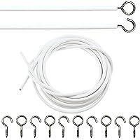 Net Curtain Wire. 3 Metre Length. Includes 4 Eyes 4 Hooks. : Amazon.co ...