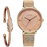 Buy Titan Purple Glam It Up Quartz Analog with Date Pink Dial Rose Gold ...