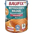 BAUFIX Wetterschutz-Holzgel lärche, seidenglänzend, 5 Liter, Holzlasur, tropfgehemmte Holzlasur ...