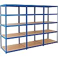 BiGDUG Heavy Duty Garage Shelving Unit 3 Bay - 179x90x60 cm - 200kg UDL ...