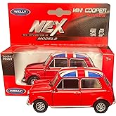 Welly Mini Cooper Mini Model (Red) with Union Jack Top Made of Die Cast ...