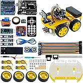Buy LAFVIN Smart Robot Car 2WD Chassis Kit with Ultrasonic Module R3 Board, Remote Compatible ...