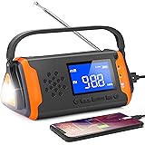 Mesqool Wind Up Radio, Hand Crank Solar Radio with Torch/Flashlight and ...