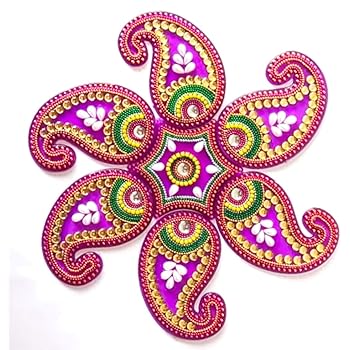Buy Curiocity Handicraft Designer Rangoli, 12 Inch Dia - 7 Piece Set ...