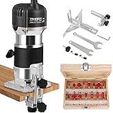 DEWINNER Electric Palm Router Tool, 1/4" Compact Wood Trimmer with ...