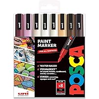 POSCA PC-3M Paint Marker Art Pens - 0.9-1.3mm – Earth Tones Set of 8 ...
