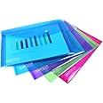 Rapesco 0689 Popper Wallets, A5, Assorted Transparent Colours, Pack of ...