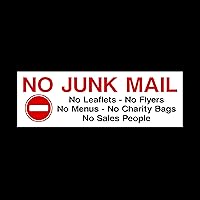 Goodvia No Junk Mail Sticker for Letterbox 6.3x1.77inches Metal ...