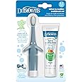 Dr. Brown's Natural Flow Infant Toothbrush, Toothpaste Combo Pack, Blue ...