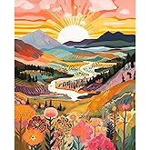 YALKIN Malen Nach Zahlen Erwachsene, Paint by Numbers Malen Nach Zahlen, DIY Landschaft mit ...