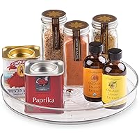 mDesign Lazy Susan Turntable Condiment Holder – Plastic Revolving ...