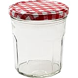 Nutley's 12 Pack Wide Mouth Glass Jars with Red Gingham Lids - 324ml (10oz) : Amazon.co.uk: Home ...