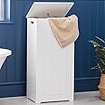 CHRISTOW White Laundry Box Wooden Bathroom Storage Basket Linen Clothes ...