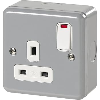 MK Metalclad Plus K2477 ALM 13 amp 1-Gang Double-Pole Switch Socket ...