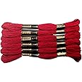 Trebla Pack of 6 Embroidery Thread/Skeins - 8m - Post Box Red - Col ...