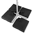 TANGZON 102x102x12cm 4PCS Cantilever Parasol Base Weights, 128KG Heavy ...