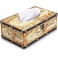 Sumnacon Retro Tissue Box Holder Tissue Organizer Rectangular Wooden