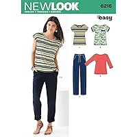 New Look sewing pattern 6483: Misses Tops, size A, Silk, white, A (6-8 ...