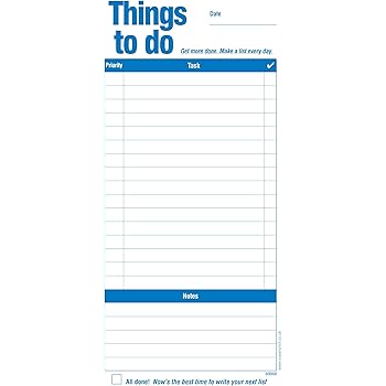 Pukka Pad, Things To Do Today Pad 152x280mm: Amazon.co.uk: Office Products