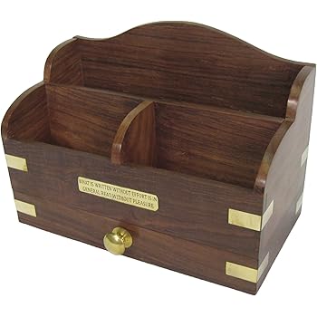 Vintage Style Wooden Letter Rack With Drawer: Amazon.co.uk: Kitchen & Home