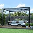 Primrose Deluxe Modern Patio Veranda Pergola Carport Black Charcoal ...