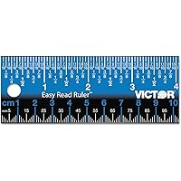 Victor Easy Read Stainless Steel Ruler, Standard/Metric, 12" Long, Blue ...
