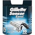 Gillette Sensor Excel Razor Blades for Men Pack of 10 Blades : Amazon ...