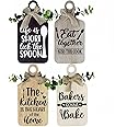 4 Pieces Wooden Hanging Sign Kitchen Wooden Wall Art Rustic Wood Bar ...