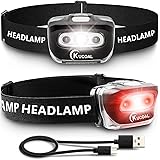 LE Head Torch Rechargeable, [2 Pack] 1000L Super Bright LED Headlamp ...
