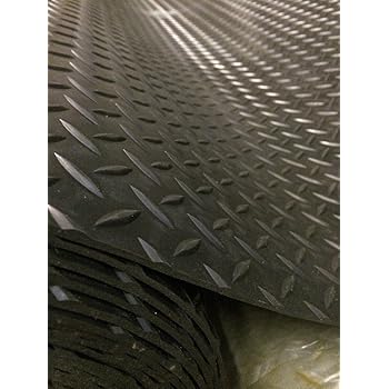 Checker Plate Rubber Garage Flooring Matting | 4ft 9" wide | Choose ...