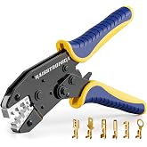 PEBA Spade Connectors Crimping Tool Kit, Crimper 0.25-2.5mm²(AWG 24-14 ...