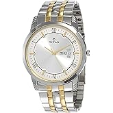 Titan Quartz Analog with Date Silver Dial Stainless Steel Strap Watch ...