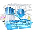 Hamster Cage Plastic Wire Hamster Cages Portable Lightweight Habitat Small Dwarf Cage for ...