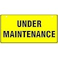 Under Maintenance Sign Board Plastic(Yellow, Standard) 12 X 6 inch with ...