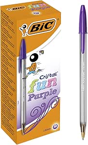 BIC Cristal Fun, Ballpoint Pens, Smudge-Proof Writing Pens and Wide Point (1.6 mm), Ideal for ...